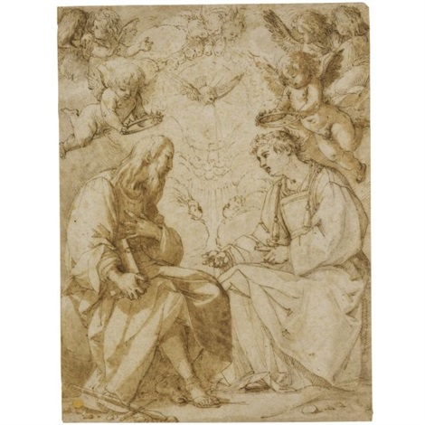 Saint Paul and Saint Stephen crowned by angels by Cavaliere Giovanni ...