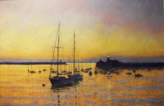 BOATS IN DUN LAOGHAIRE HARBOUR by Tom Roche on artnet