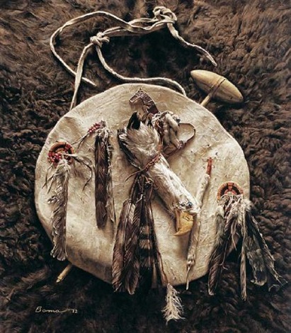 Old crow Native American shield by James E. Bama on artnet