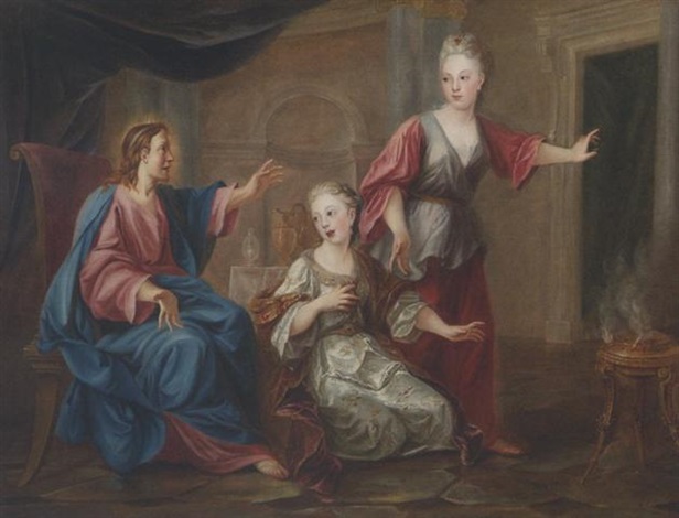 Cristo in casa di Marta e Maria by Domenico Corvi on artnet