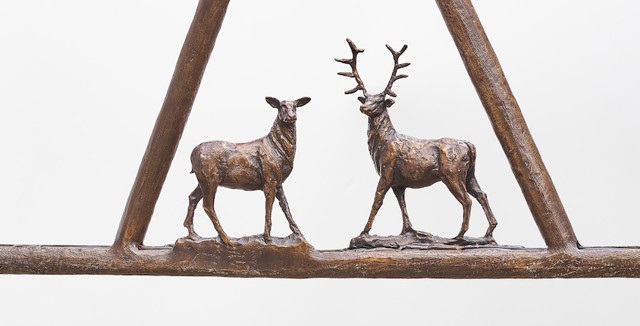 THOMAS CORBIN AMERICAN, BORN 1954 A SIX-LIGHT ELK CHANDELIER by Tom ...