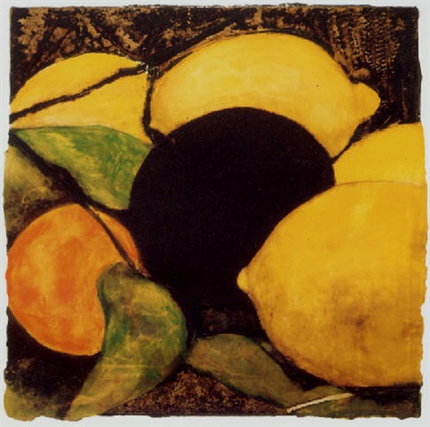 Five lemons and a tangerine by Donald Sultan on artnet