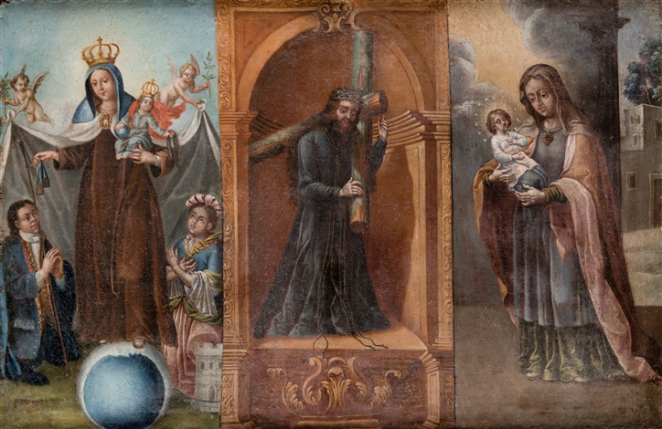 Capilla con Jesús Nazareno, la Virgen del Carmen con un donante ...