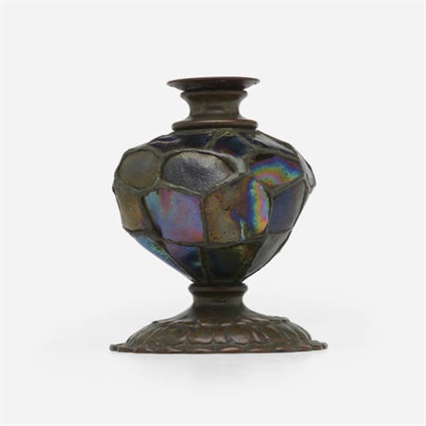 Rare Turtleback tile candlestick, model 1221 by Tiffany Studios on artnet