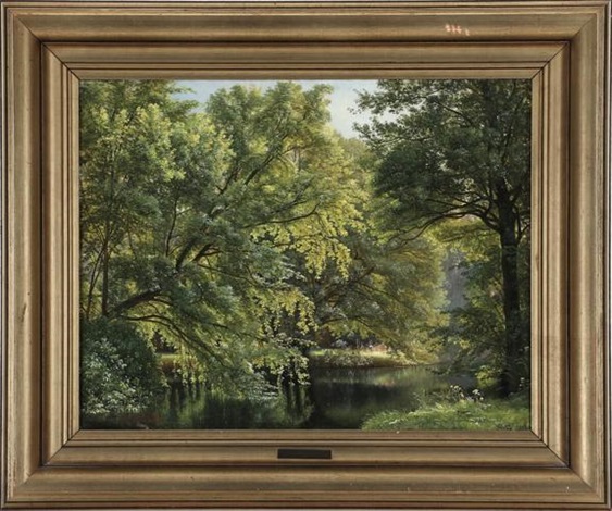 View from a forest lake by Carl Frederik Peder Aagaard on artnet
