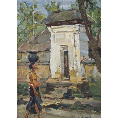 Figure by the Temple Gate by Emil Rizek on artnet