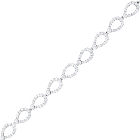 Harry Winston Platinum and Diamond Loop Diamond Bracelet by Harry ...