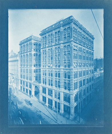 A group of 24 stunning cyanotypes documenting landmark buildings and ...