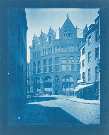 A group of 24 stunning cyanotypes documenting landmark buildings and ...