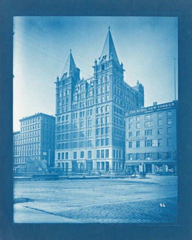 A group of 24 stunning cyanotypes documenting landmark buildings and ...