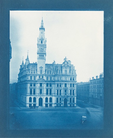 A group of 24 stunning cyanotypes documenting landmark buildings and ...