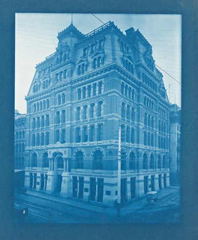A group of 24 stunning cyanotypes documenting landmark buildings and ...