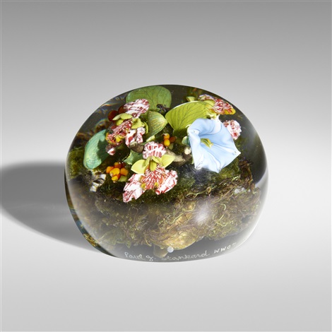 Botanical paperweight by Paul Stankard, Judith Thompson, and David ...