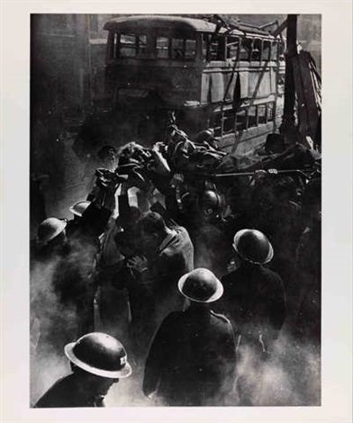 Woman rescued from her bombed home, London 1943 by George Rodger on artnet