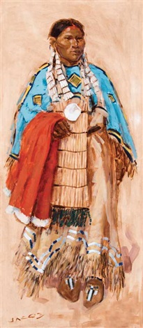 Standing Indian Woman by Ned Jacob on artnet