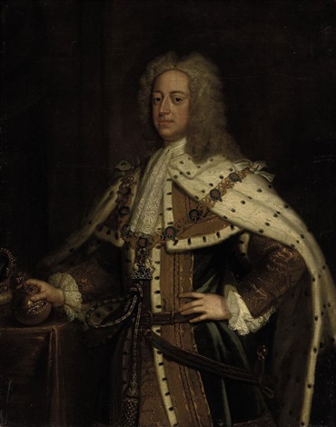Portrait of King George II when Prince of Wales in robes of state and ...
