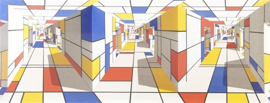 Homage to Mondrian by Patrick Hughes on artnet