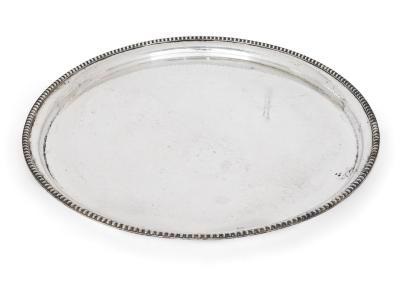 A planished Swedish tray, Stockholm, 1920, K. Anderson, stamped with ...