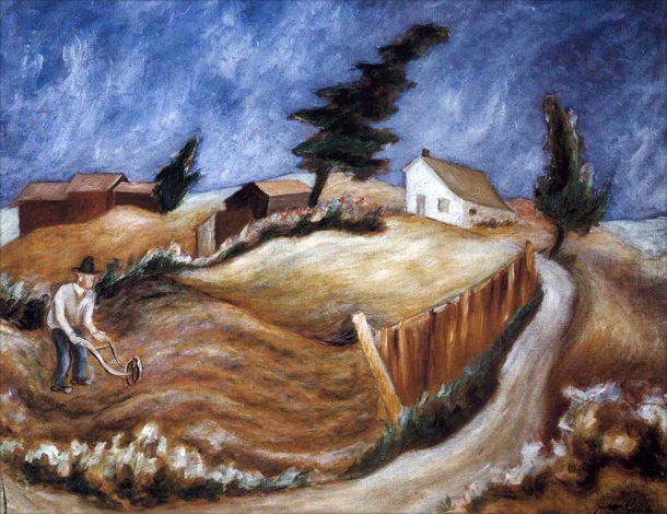 Man with hand plow by Jackson Pollock on artnet