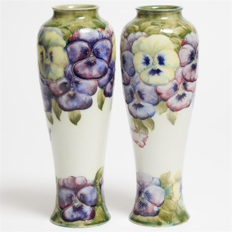 Pair of Macintyre Moorcroft Pansy Vases by William Moorcroft and James ...