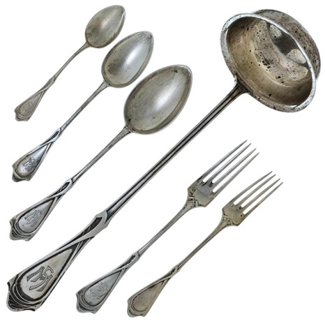 A part set of German Art-Nouveau style flatware by Vereinigte ...