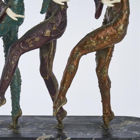 After Demetre Chiparus, The Girls A Chorus Line Art Deco Sculpture by ...