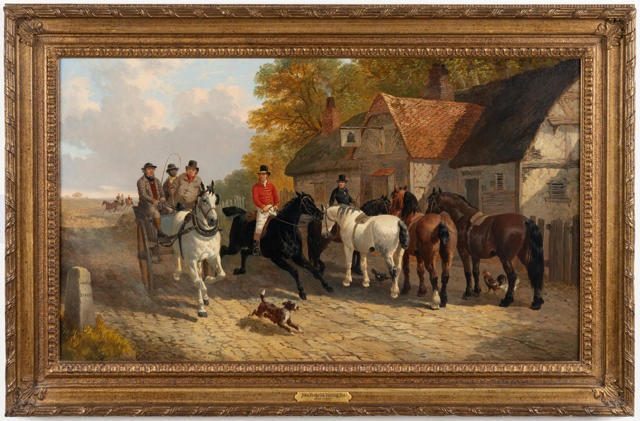 Going to Barnet Fair Horses and trap outside an inn by John Frederick ...