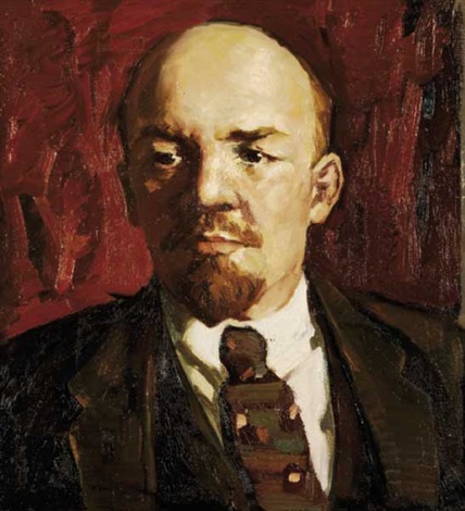 Portrait of Vladimir Lenin with red background by Andrei Usman ...