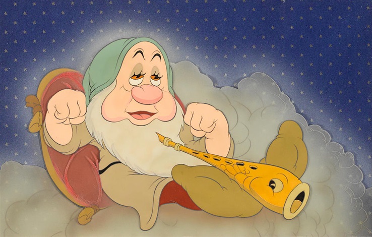 A celluloid of Sleepy from Snow White and the Seven Dwarfs by Walt ...