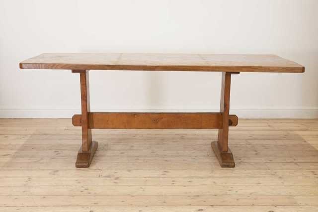 A Yorkshire School oak dining table by Robert Ingham on artnet