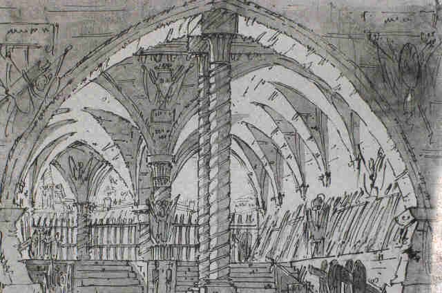 Fantastical design for a vaulted armoury by Giuseppe Galliari on artnet