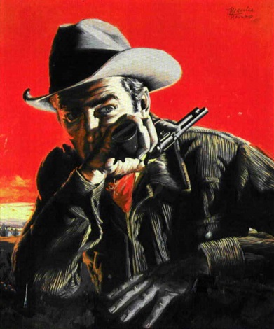 Jimmy Stewart as a cowboy with a gun from The Man from Laramie by ...