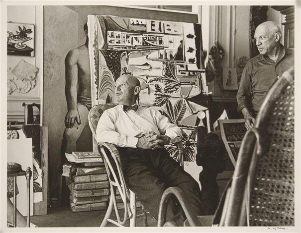 Pablo Picasso und der Kunsthändler and art dealer Daniel-Henry ...