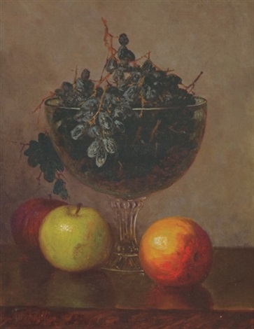 Still life with fruit and glass compote by Frederick S. Batcheller on ...