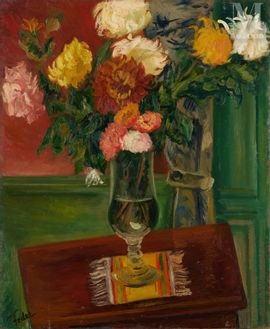 Bouquet de dahlias dans un intérieur by Adolphe Aizik Feder on artnet