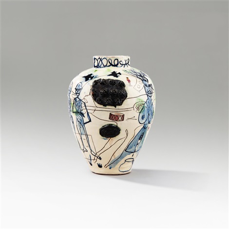 Sculpture of a Pot in a Faux Naive Style by Grayson Perry on artnet