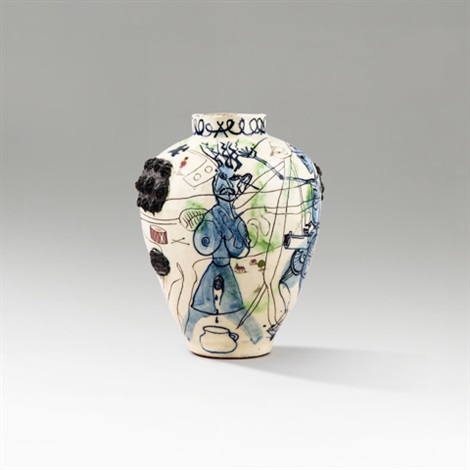 Sculpture of a Pot in a Faux Naive Style by Grayson Perry on artnet