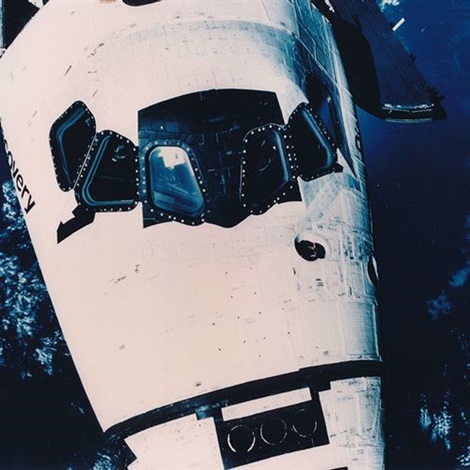 beautiful and rare image of the Space Shuttle Discovery STS-51 made from an IMAX camera mounted ...
