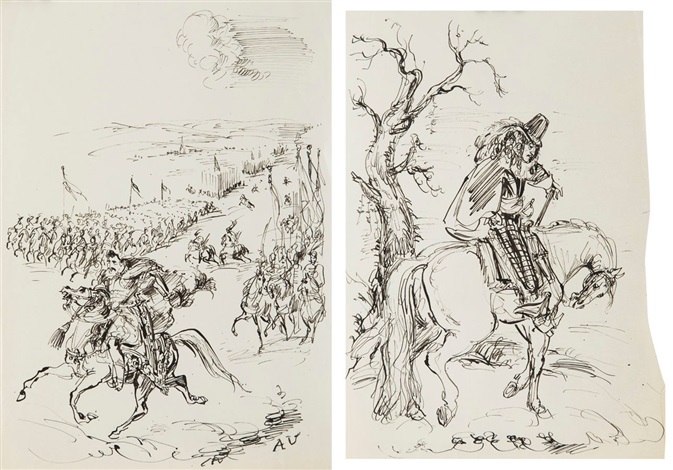 Ilustracja do Potopu Henryka Sienkiewicza by Antoni Uniechowski on artnet