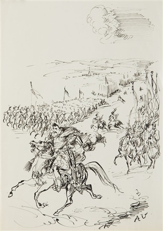 Ilustracja do Potopu Henryka Sienkiewicza by Antoni Uniechowski on artnet