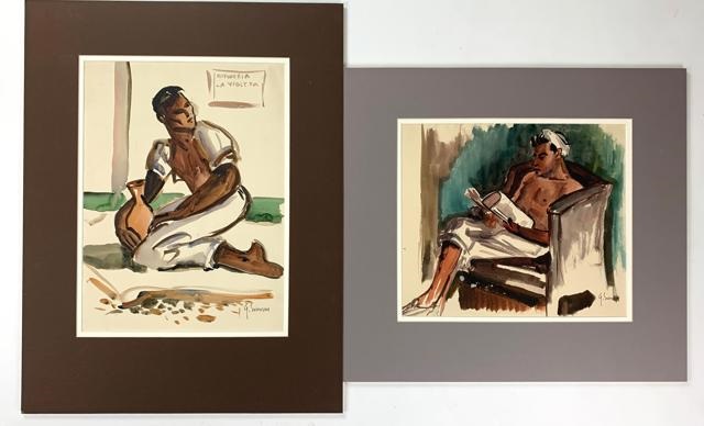 Lot of 2 Reading Kneeling by George Alan Swanson on artnet