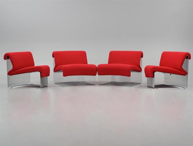 A four-part Pantonova modular sofa, model 105T 106T by Verner Panton on ...