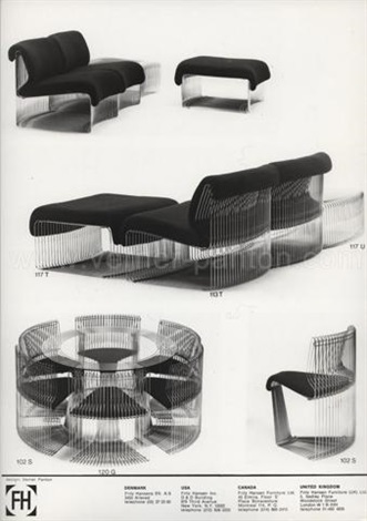 A four-part Pantonova modular sofa, model 105T 106T by Verner Panton on ...