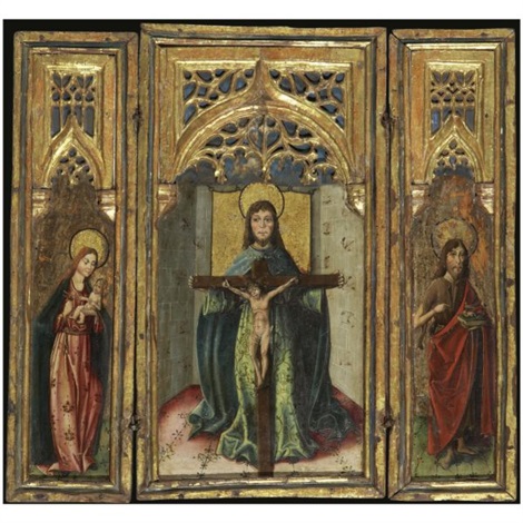 The Holy Trinity - Virgin and Child - Saint John the Baptist a portable ...