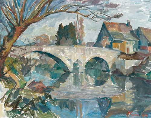 Brücke bei Laufen by August Cueni on artnet