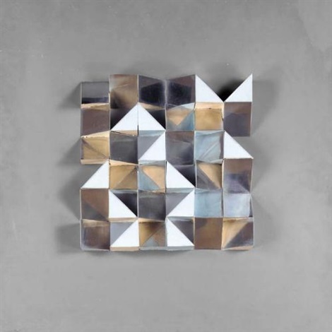 Grey permutation with blue and yellow by Mary Martin on artnet