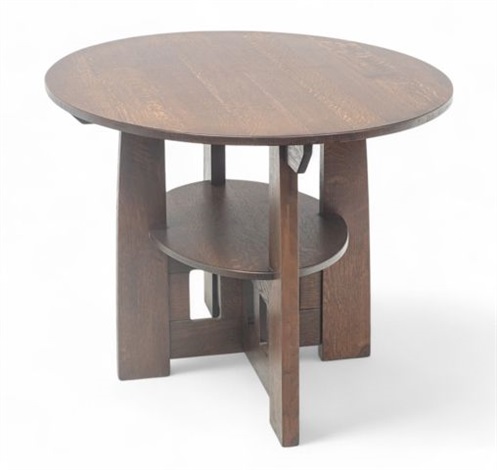 Double Oval Oak Library Table by Charles P. Limbert Co on artnet