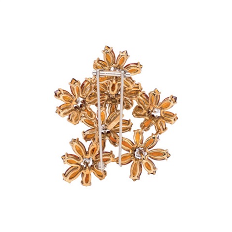 CARTIER, VINTAGE, TOPAZ AND DIAMOND FLOWER BROOCH by Cartier (Co.) on ...