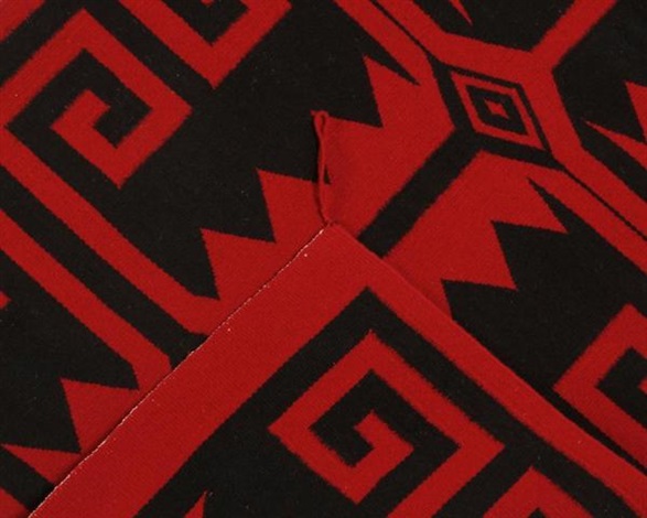 Red And Black Abstract Weaving by Donna Lopez on artnet