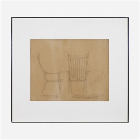 Drawing of chair for the Cedars Sinai Medical Center by Sam Maloof on ...